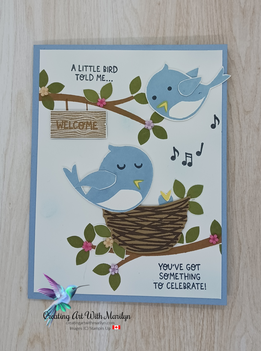 Sweet Songbirds - Congratulations Baby Card - creating art with ...